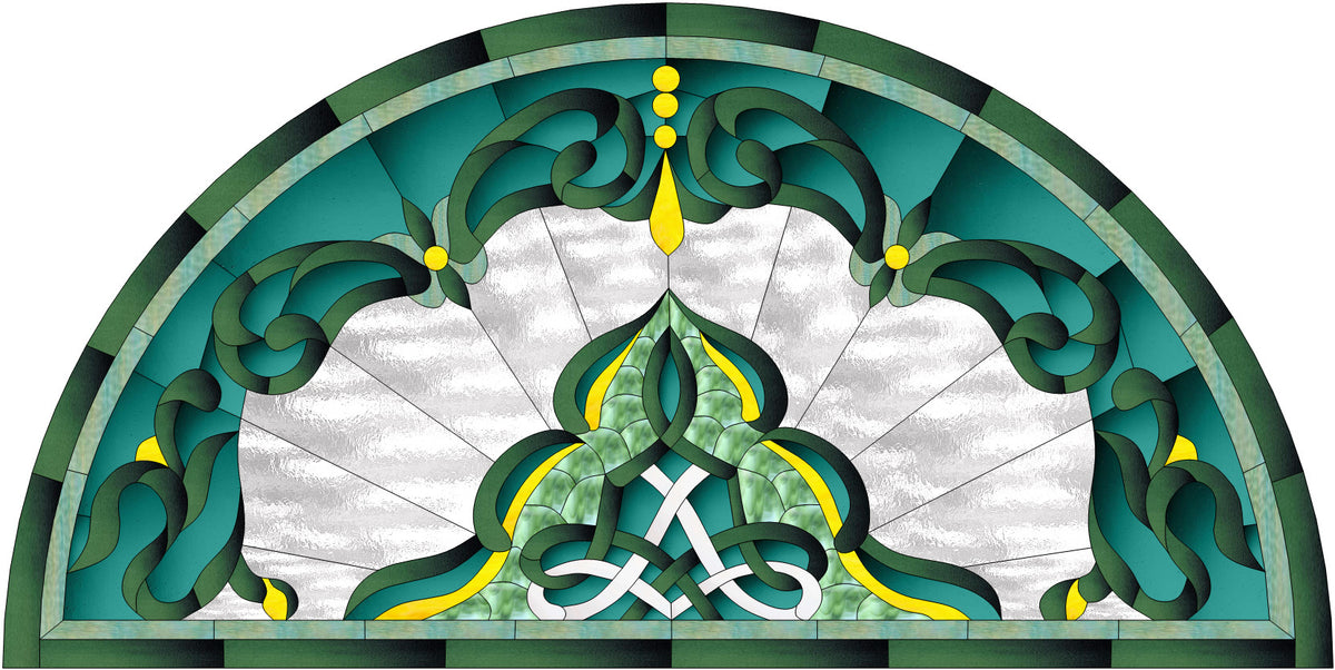 Empress Half Round Stained Glass Pattern – Paned Expressions Stained Glass